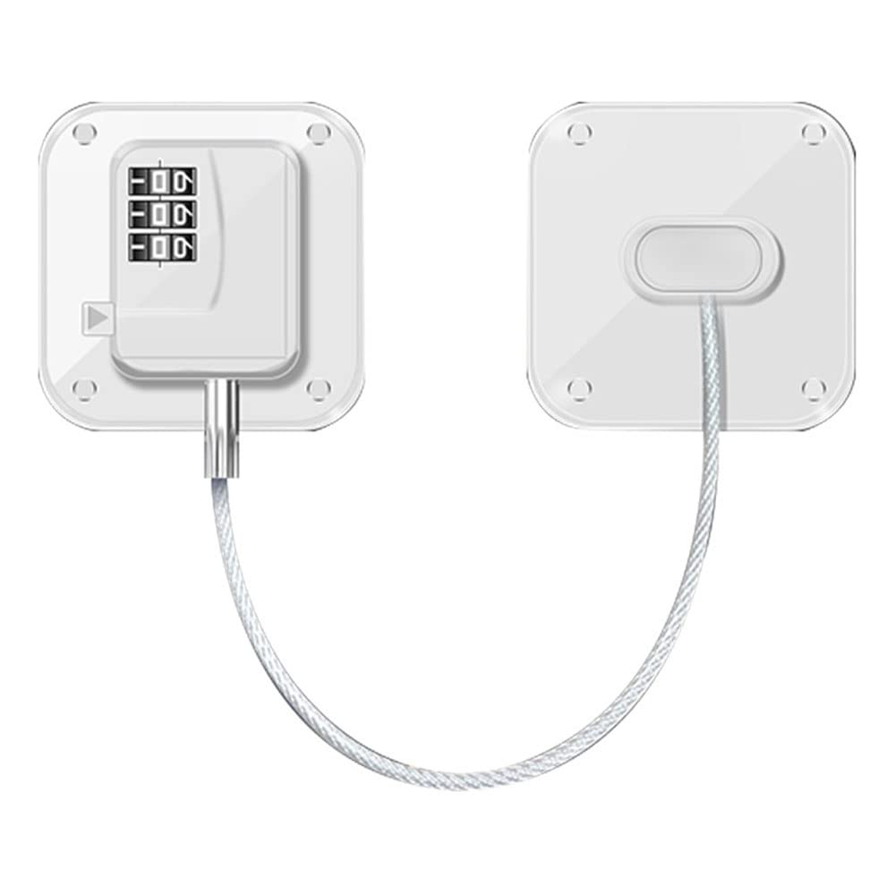LENGXINGWYA Refrigerator Lock, Keyless Combination Lock, White, 3 Digit Password, Adhesive Mounting, Suitable for Home Appliances