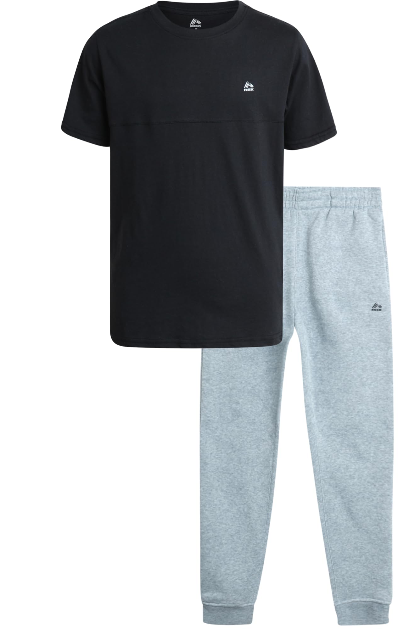 RBX Boys' Active Jogger Set - 2 Piece Hooded Short Sleeve T-Shirt and Fleece Joggers (Size: 8-12), Size 10, Red/Black