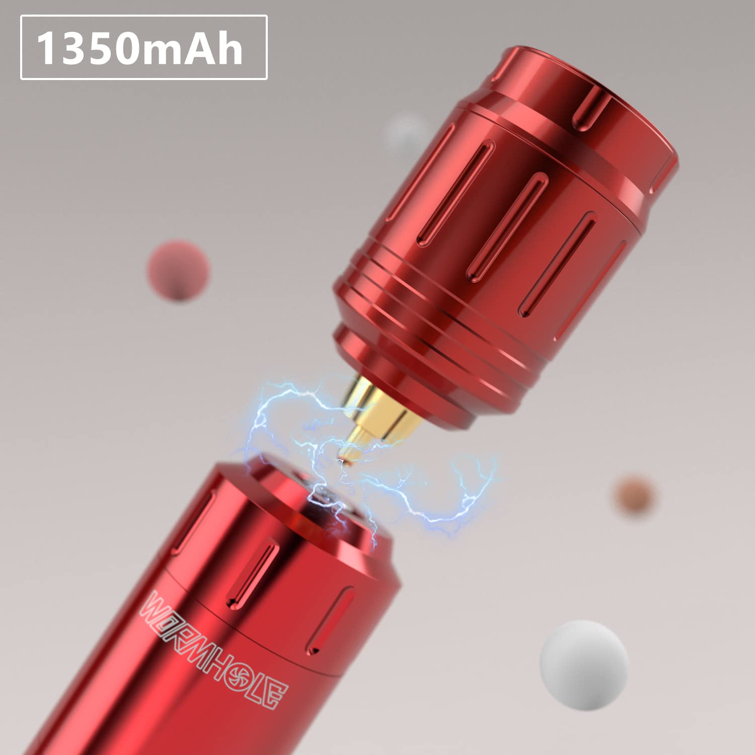Wormhole Tattoo Power Battery Wireless Tattoo Power Supply for Tattoo Pen 1350MAH Tattoo Power Bank RCA Connector Rechargeable USB WB09-B