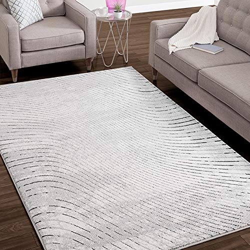 Luxe Weavers Serena Abstract Ivory 8x10 Area Rug