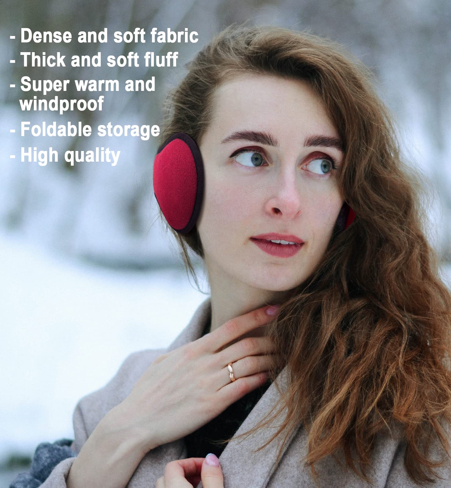 sazujinwu Winter Earmuffs for Men Unisex Fold Fleece Ear Muffs Women`s Ear Warmer Back Neck Earmuff