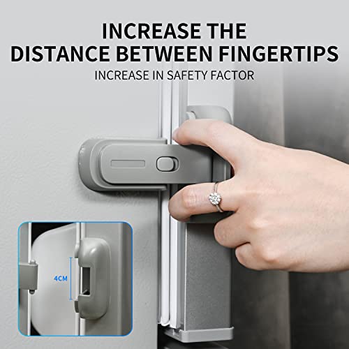 Updated Home Refrigerator Lock for Kids, Child Proof Fridge Freezer Door Lock Apply to Max 1"(25mm) Sealing Strip Easy to Install and Use 3M Adhesive No Tools Need or Drill