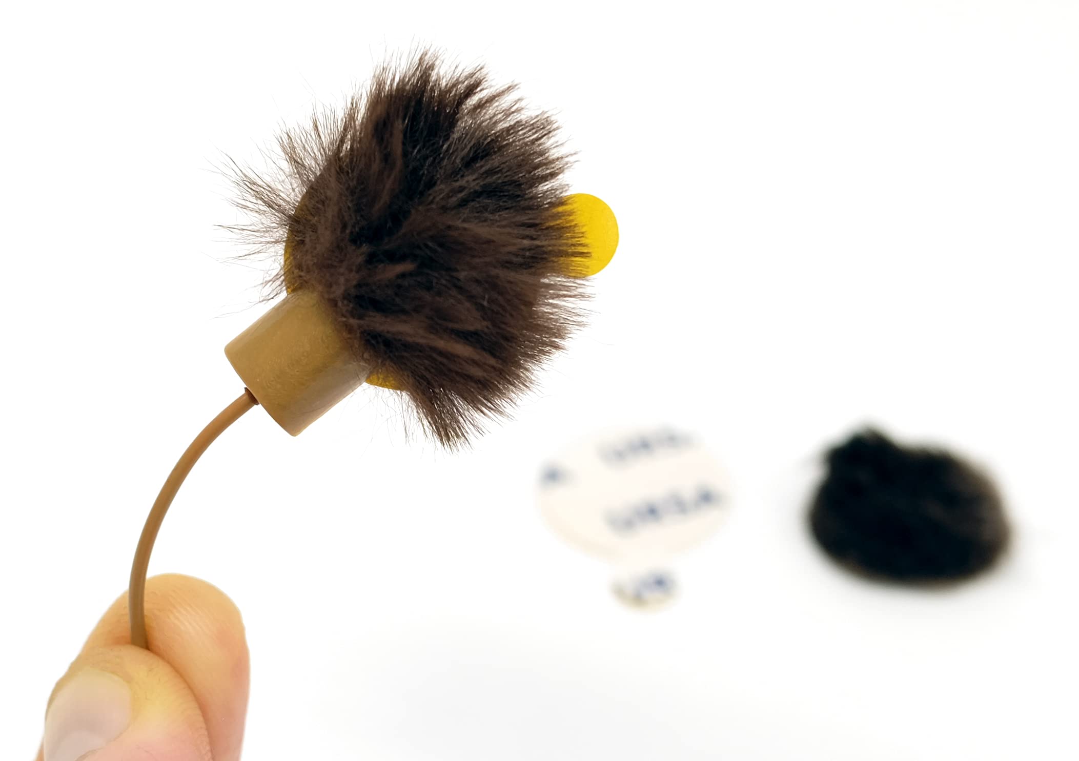URSA Fur Circles - Mini Windshields for Lavalier/Lapel Microphones. Reduce Wind Noise & Clothing Rustle. Compatible with Sennheiser, RODE, Sanken, Tascam & More (9x Circles + 30x Stickies, MultiPack)