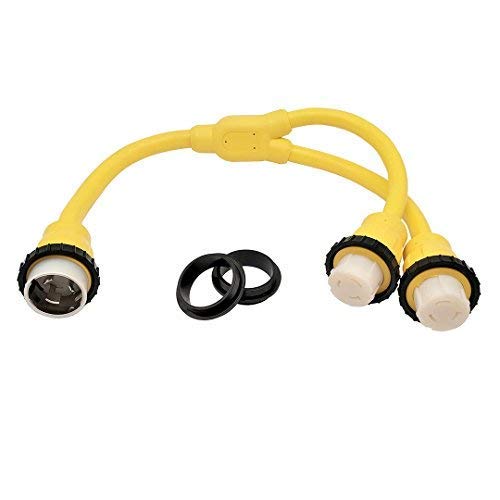 Parkworld 60042 Marine Shore Power 50 AMP 125 Volt Splitter. NEMA SS1-50P Male Plug to (2) SS1-50R Female Connector
