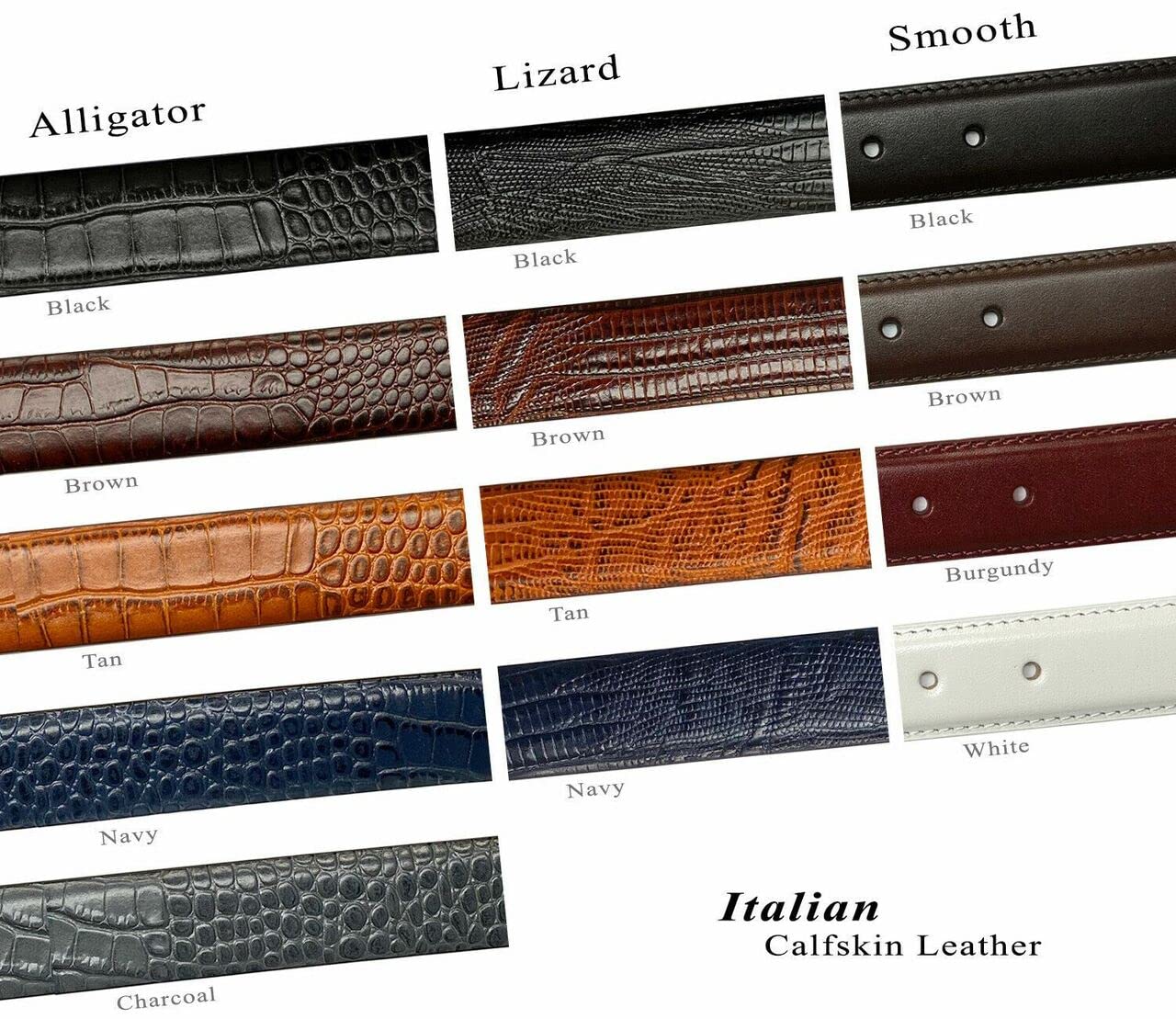 Kaymen Italian Calfskin Genuine Leather Designer Golf Dress Belt 1-1/8"(30mm) Wide (Alligator Brown, 40)