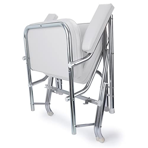 NORTHCAPTAIN D1 Premium Folding Deck Chair Boat Seat With Aluminum Frame,White
