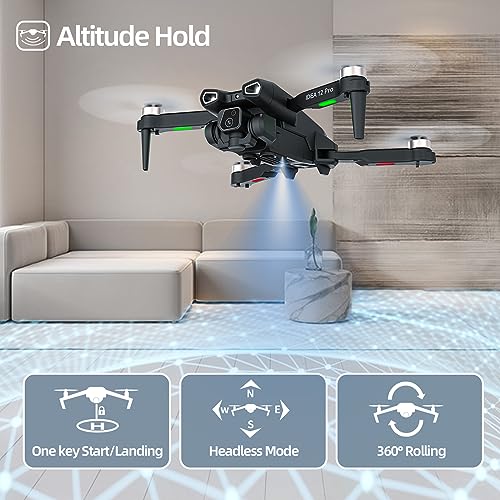 le-idea Brushless Motor Drone, Drones with Camera for Adults 4K 135° Adjustable Camera Drone for Adults Max 40km/h Dual Camera 5G WiFi FPV Drone for Beginners 2 Batteries IDEA12Pro