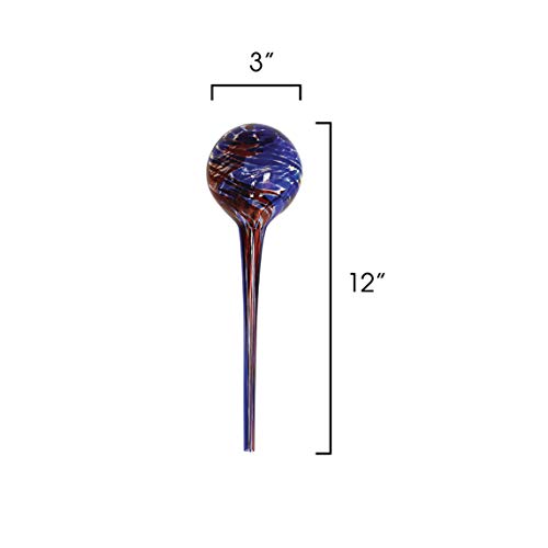 Wyndham House 4 Piece Plant Watering Globe Set, Colorful Hand-Blown Glass, Automatic Watering System
