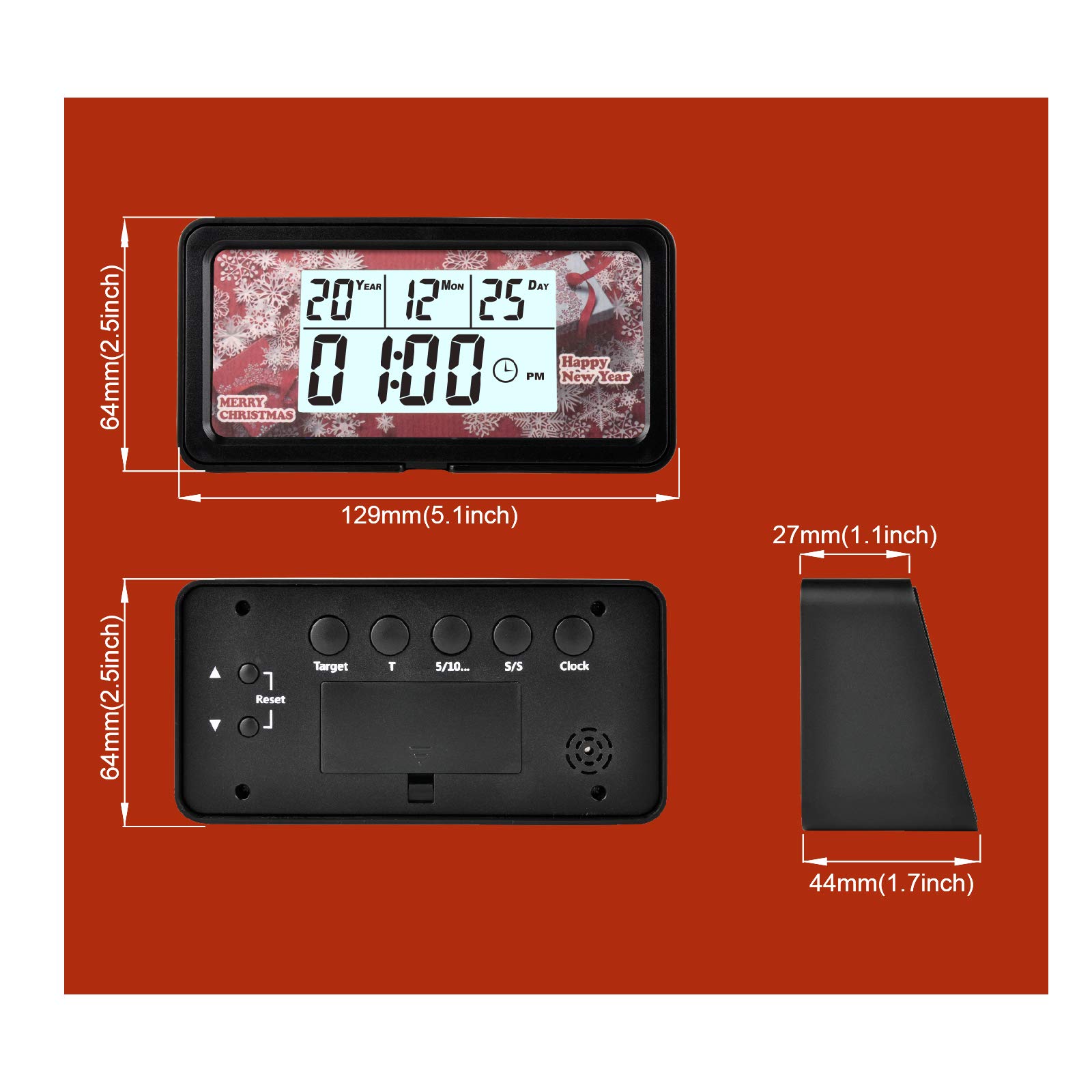 Runleader Digital Count-Down Events Timer,Stopwatch Record,Calendar&Clock Display,Data Resettable for Vocation Retirement Meeting Anniversary Graduation Wedding Premiere.