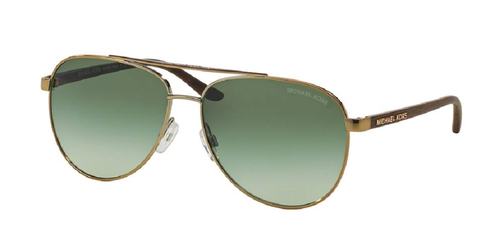 Michael Kors MK5007 HVAR Aviator Sunglasses For Women+ BUNDLE with Designer iWear Eyewear Kit(Rose Gold-Tone/Rose Gold Flash, 59)