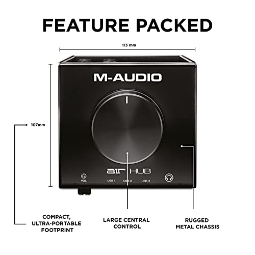 M-Audio AIR|HUB - USB Audio Interface with 3 Port Hub and Recording Software from MPC Beats Included