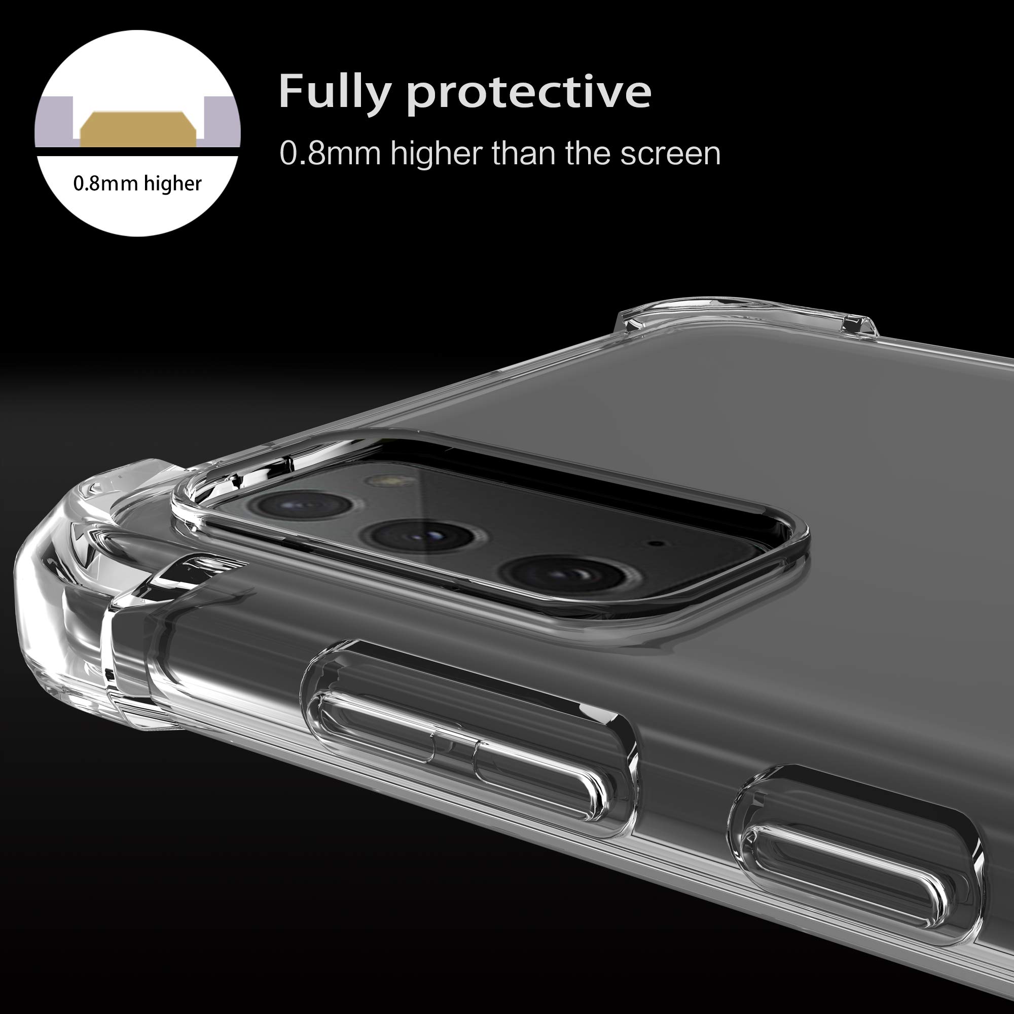 Migeec Compatible with Samsung Galaxy Note 20 Case - Clear Soft TPU Bumper [Shock-Absorbing] Full Protection Phone Case for Samsung Galaxy Note 20, Crystal Clear
