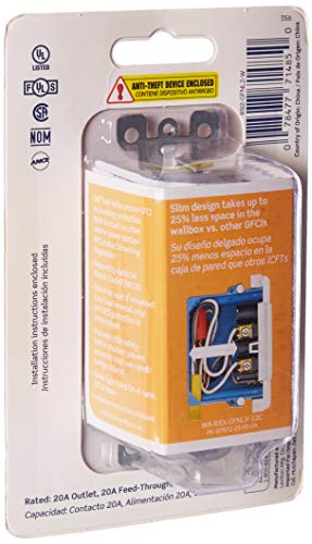Leviton GFCI Outlet with Guidelight, 20 Amp, Self Test, Tamper-Resistant with LED Indicator Light, Replaces Plugged in Night Light, GFNL2-W, White