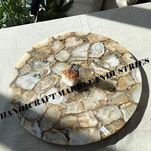 Valentine's Day Gift 24" Agate Table, round coffee table Wild Agate Coffee Table Top, Stone Coffee Table, Agate Kitchen Table Top, Round Agate Coffee Table Natural Agate