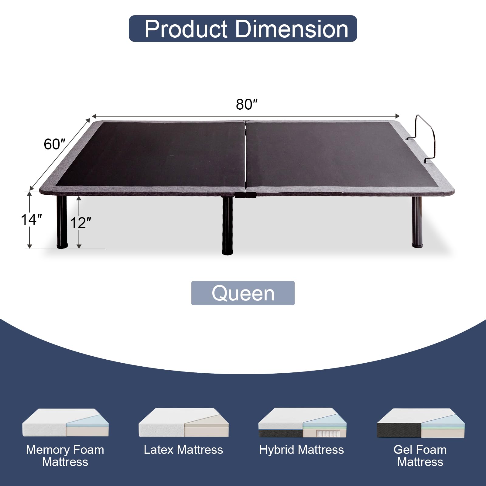 Maxspeed Adjustable Bed Frame Queen+10 Inch Queen Memory Foam Mattress,Cool Gel Mattress Bed in a Box,Wireless Remote with Backlight,Ergonomic Head & Foot Incline,Zero-Gravity,Easy Assembly
