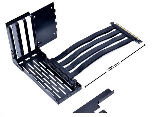 LIAN LI LAN2-1X Premium PCI-E x16 3.0 Black Extender Riser Cable 200mm and Covert Bracket for LANCOOL 2 for PCIE 3.0 only (NOT Compatible with PCIE 4.0 VGA Cards)