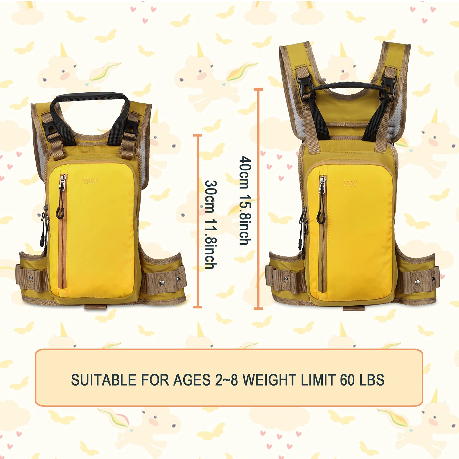 QOGIR Ski and Snowboard Harness for Kids: Learn to Ski Safely and Teach Your Child The Speed Control of Skiing, Ski Harness Trainer with Mini Backpack and Retractable Leash, Perfect for Beginner