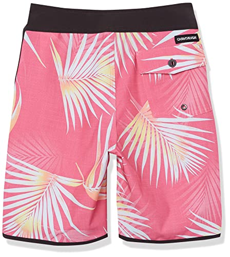 Quiksilver Boys' Surfsilk Scallop YTH 17 Boardshort Swim Trunk, Shocking Pink, 26/12