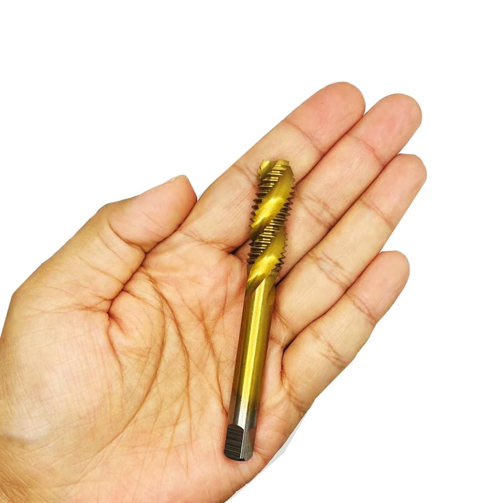 Machine Screw Tap Set, 9 PCS Titanium Coated HSS 6542 Spiral Flute Metric Machine Taps Set Drill and Tap Set Thread Tapping Tool Set-M2 M2.5 M3 M4 M5 M6 M8 M10 M12