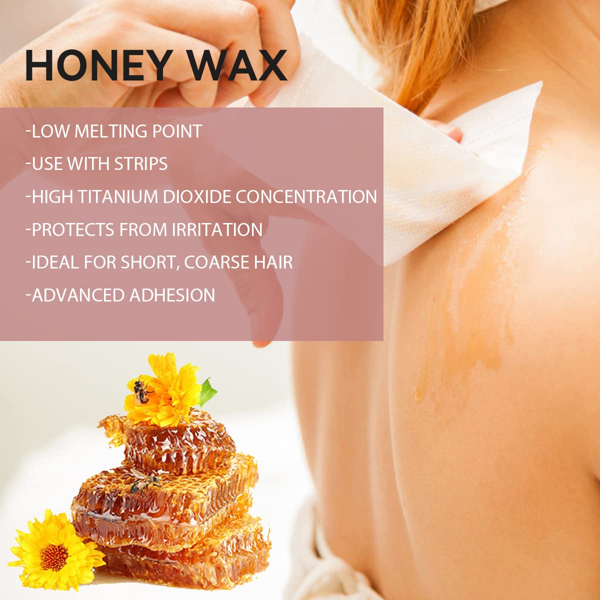 Wax Bear Roll on Wax Warmer Kit with Honey Wax Cartridges for Coarse Hair Removal - Professional At-Home Waxing