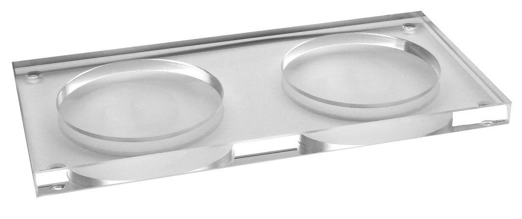 Stand / Tray for Pepper- & Salt Mill Set, Acrylic Glass (without Mills!)