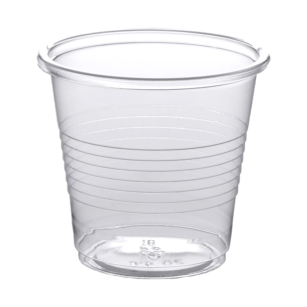 Plastic Cups 3 oz Bulk Case 2400 - Disposable Clear Cups 3 ounce - Small Bathroom Cups - Daily Chef Translucent Cups, Mouthwash & Medical Sample Urine Cups Water Cooler Dispenser [2400 Pack / Case]