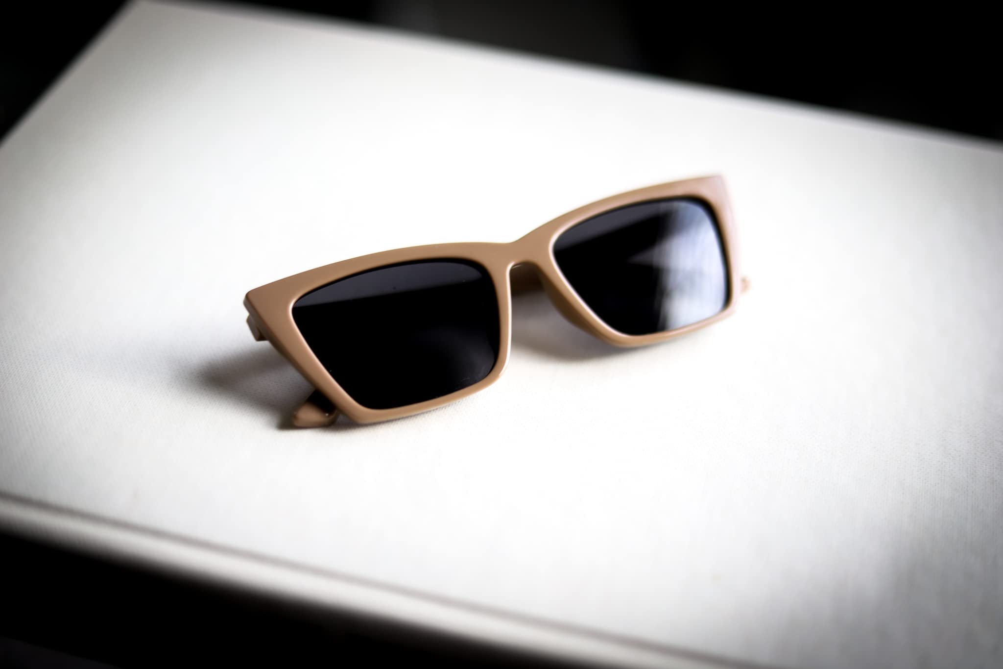 SunBum - Cateye Retro Polarized Women Sunglasses Vintage Square Frame (Black) 56