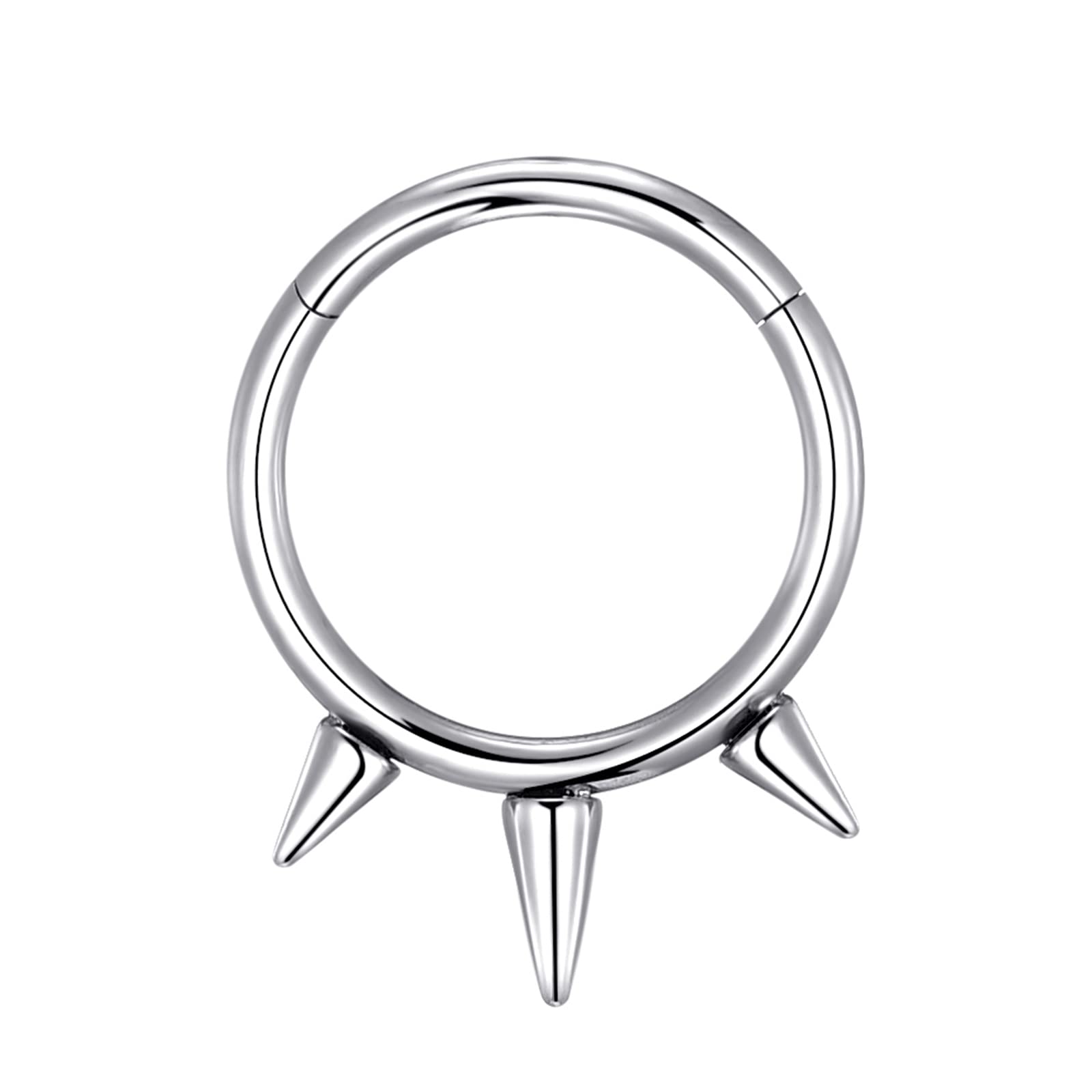 ShineYingTi Titanium Daith Earring Hoop Solid ASTM F136 Cartilage Tragus Helix Rings 16G Titanium Septum Piercing Rook Jewelry Hinged Segment Hoop CL21208
