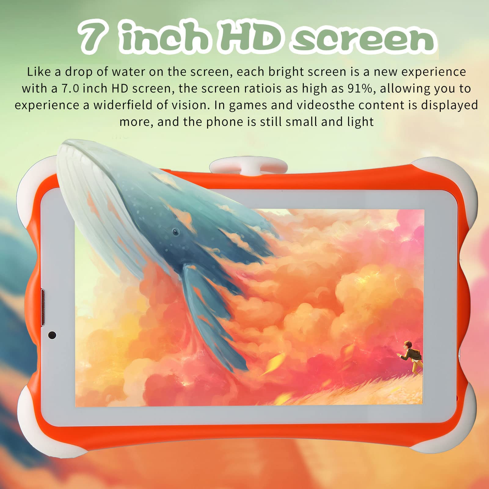 TOPINCN WiFi Kids Tablet, 100β240V Eye Protection 6000mah Rechargeable Battery 128GB Expandable Storage Kids Tablet RAM 3GB ROM 32GB 7 Inch 1280x800 for Watching TV (US Plug)