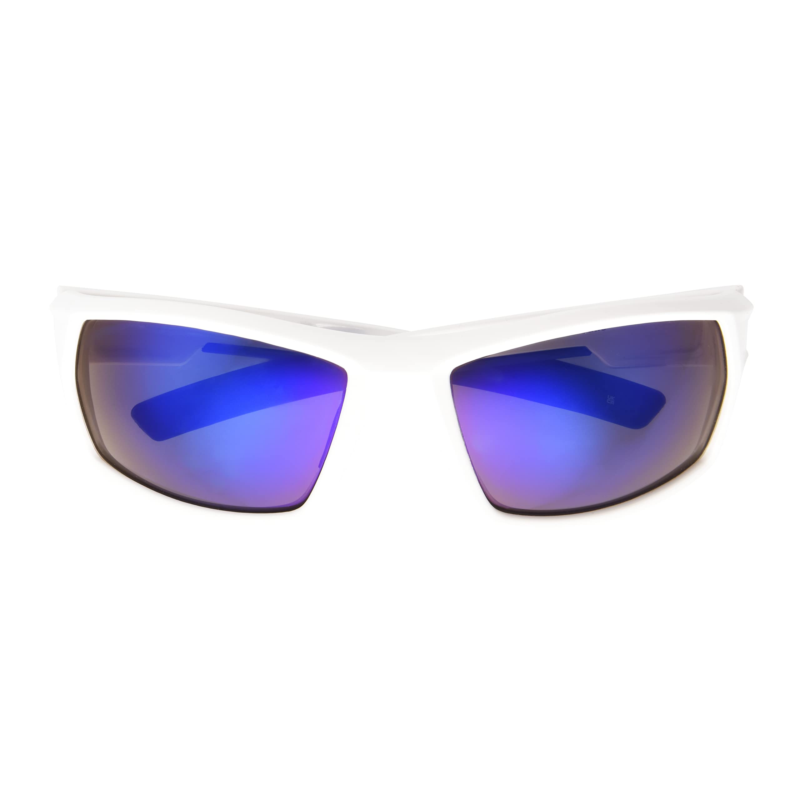 Reebok Men's Sharp Energy Wrap Sunglasses, Shiny White, 62mm