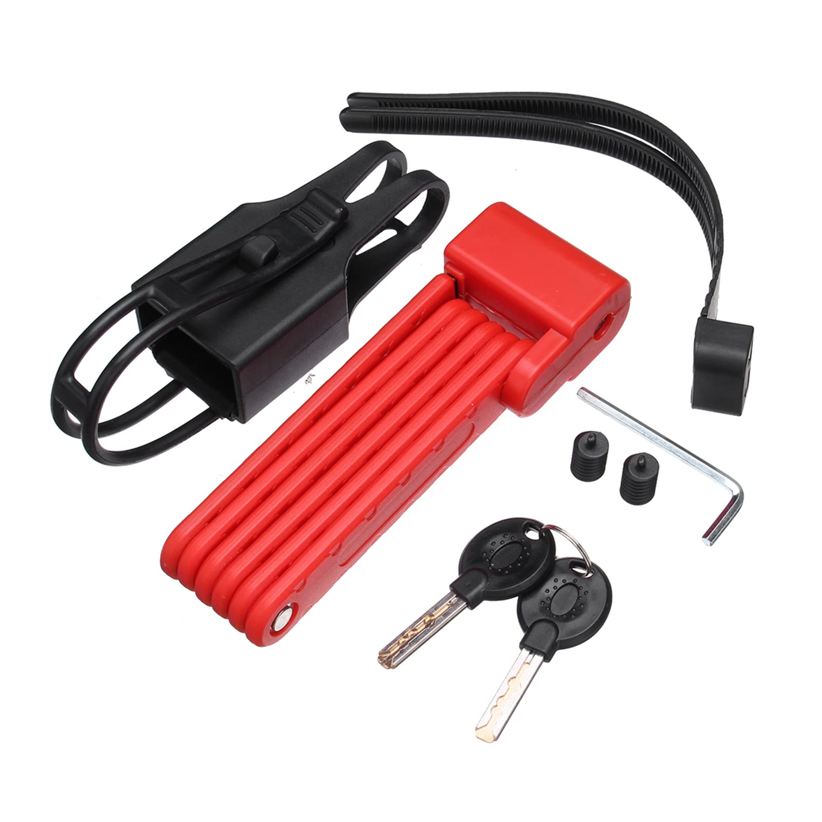 RASHU Folding Lock Motorcycle Bicycle Lock Anti-Theft Lock Mountain Bike Lock Joint Riding Equipment Motorcycle Electric Vehicle Lock Accessories