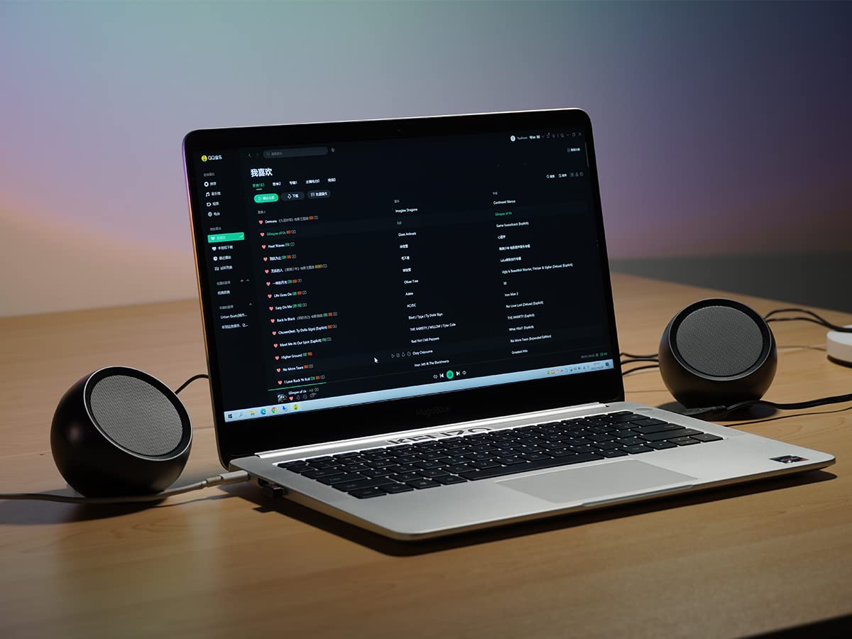 XKX Computer Speakers for Desktop, PC Speakers for Laptop, Small USB-Powered External Speakers with Hi-Fidelity Stereo Sound, Direct Volume Control, Plug-n-Play