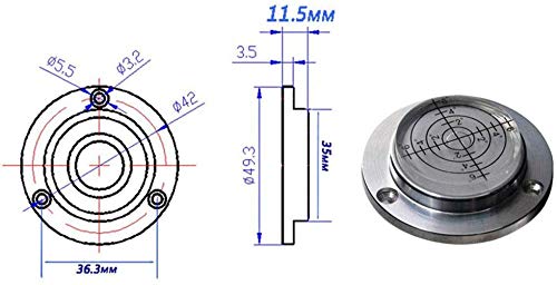 XMLEI Aluminum Alloy universal level Mini Level Round Bubble Spirit Level Diameter 50mm Height 11.5mm(1PCS) (white)