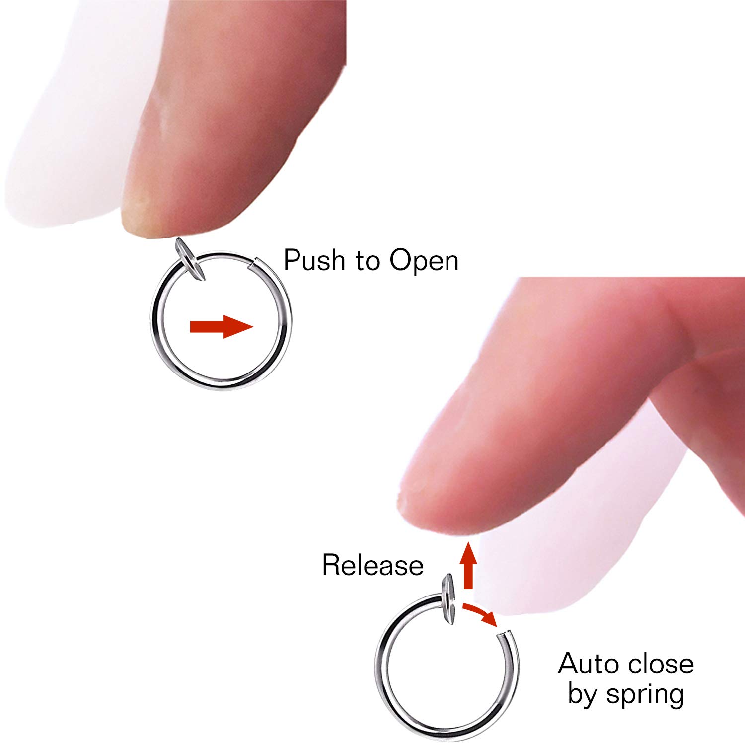 MODRSA Clip on Belly Button Rings Fake Belly Piercing Fake Belly Rings non Piercing Navel Ring
