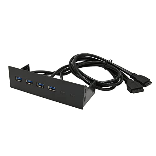 USB3.0 Hub Front Panel, Multifunctional Broad Compatibility USB3.0 Hub Optical Drive Front Panel 19 Pin for 5.25 Inch PC Computer Case