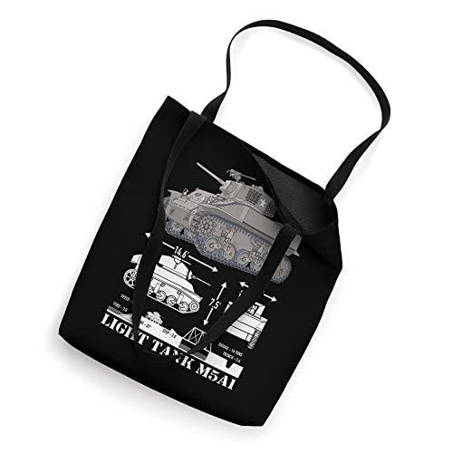 M5A1 Light Tank American WW2 Tanks Infographic Diagram Tote Bag