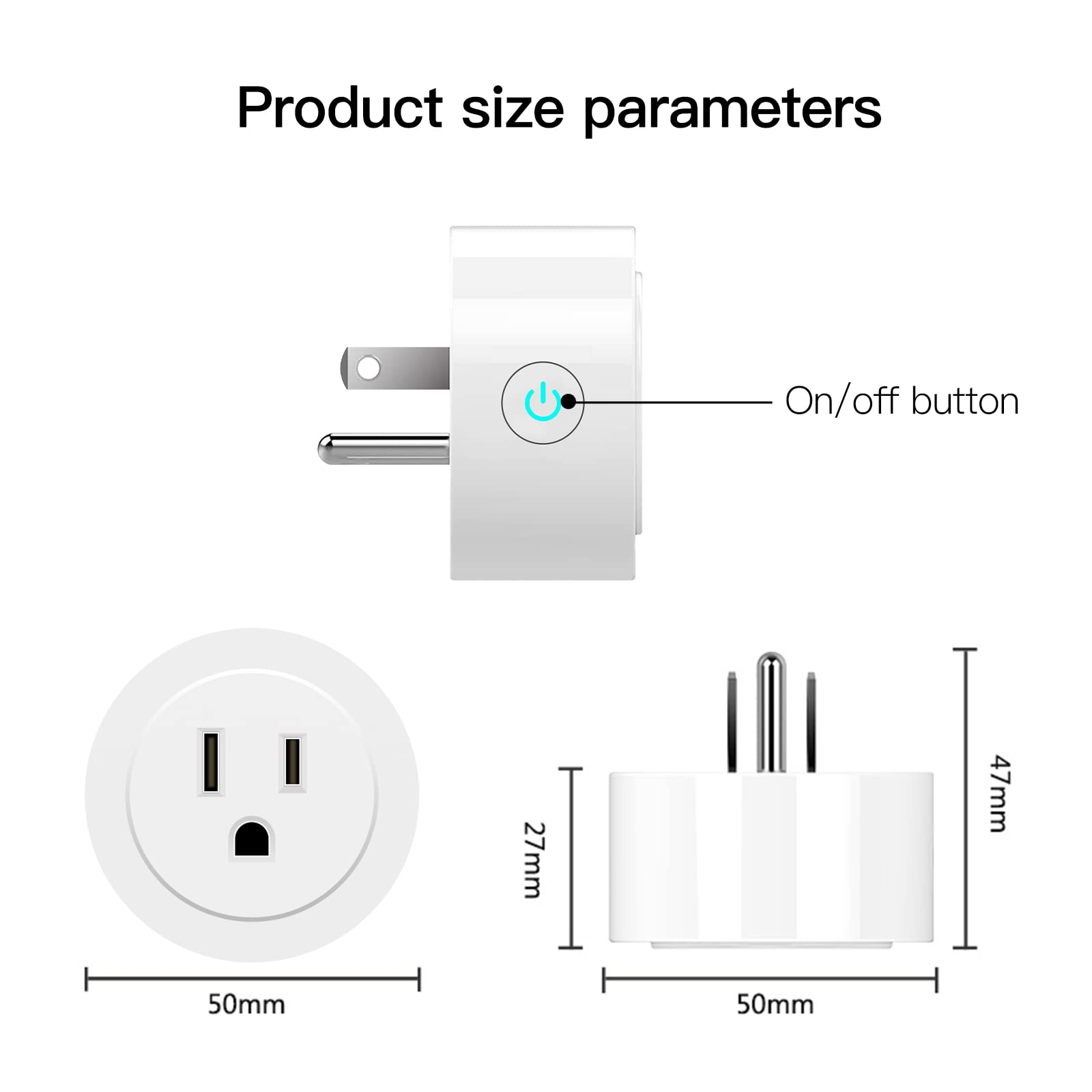 MoesGo WiFi Smart Power Dimmer Plug Socket Brightness Adjust Timer Plug Tuya Smart Life App Compatible for Amazon Alexa Google Assistant Voice Control Mini Smart Home Automation Black