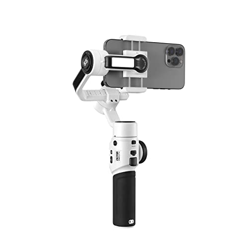 Zhi yun Smooth 5S Combo White 3-Axis Gimbal Stabilizer for Smartphone iPhone,with Magnetic Fill Light,Carrying Bag (Smooth 5 Upgrade)