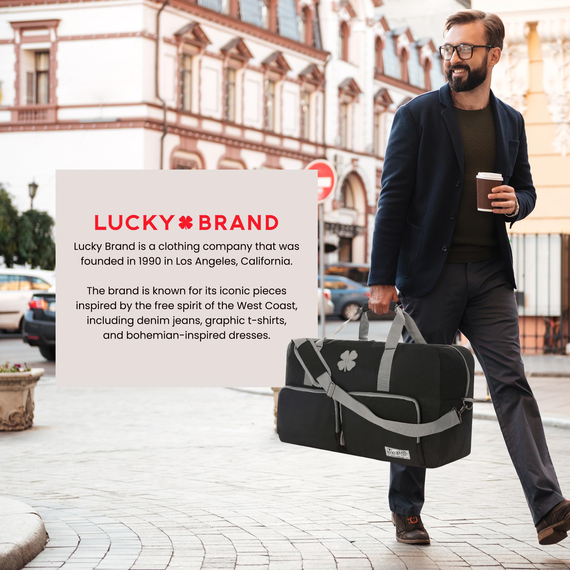 Lucky Travel Duffel Bags 65L, Gym Bag, Travel Bag & Large Duffle Bag for Men, Foldable Overnight Weekender Bags for Women & Men with Adjustable Shoulder Strap, Black