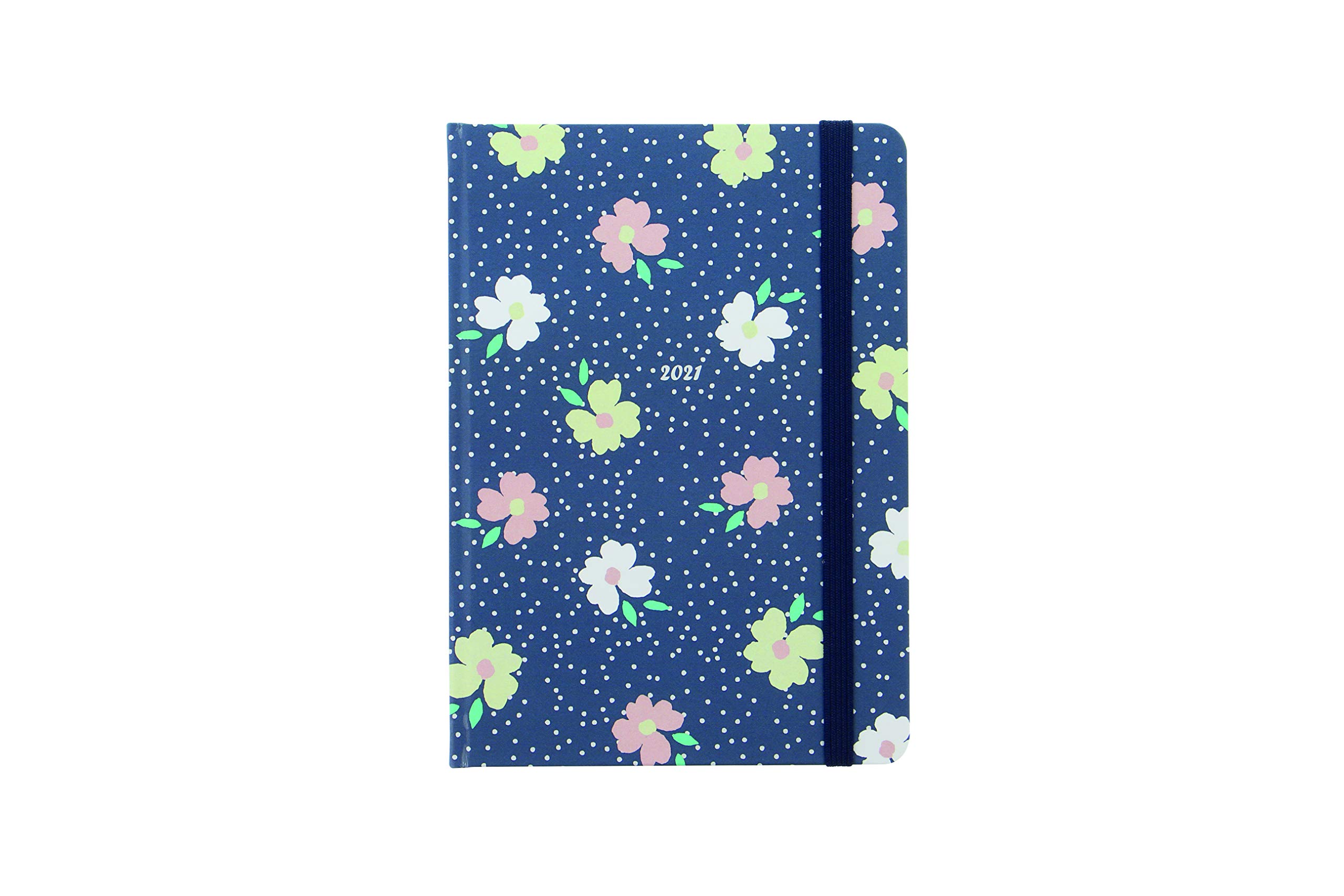 Letts Floral A6 Day to Page with appointments 2021 Diary - Navy