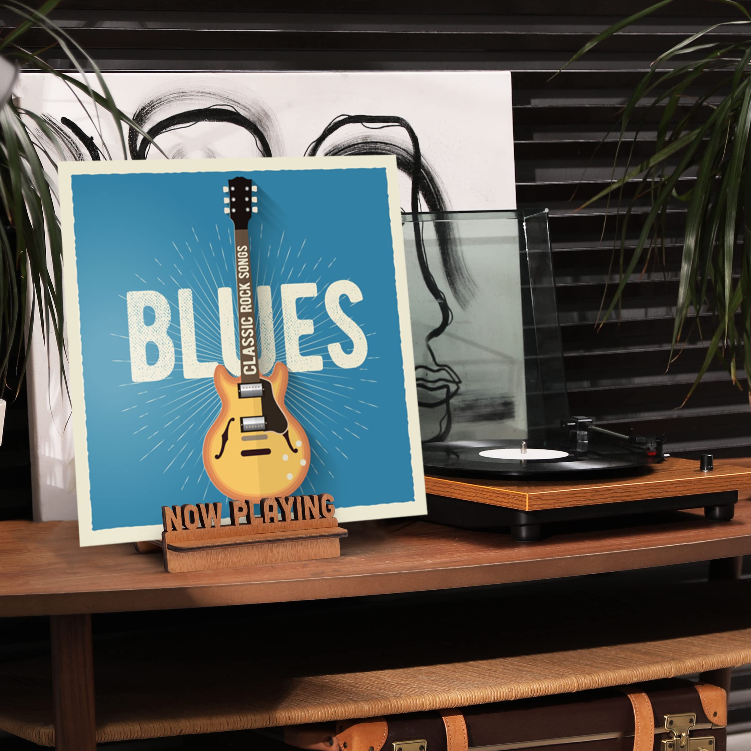 Now Playing Vinyl Record Stand - Innovative Design, 9.4 in x 8.4 in x 5.5 in, Hand Crafted Vinyl Record Stand, Fits up to 5 Vinyls, Durable Wood, Ideal Decor Accessory (Now Playing, Maple)
