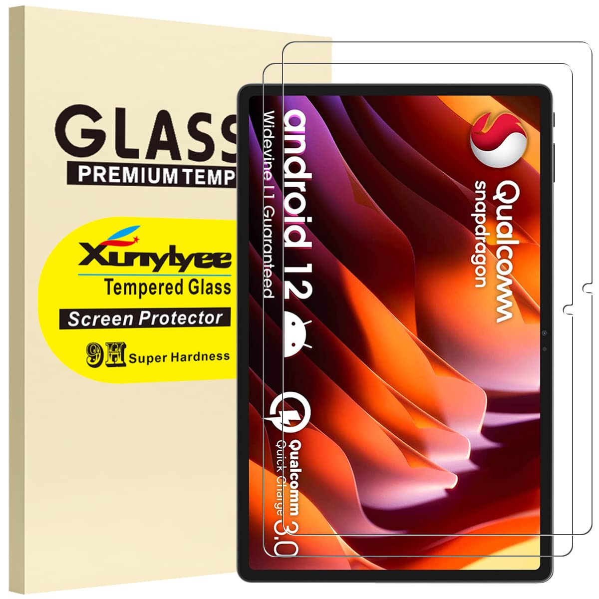 XunyLyee [2-Pack Compatible with T-Mobile Revvl Tab 5G (10.36") Screen Protector, Anti-Scratch Tempered Glass Film for CHUWI HiPad Max Tablet Easy Installation