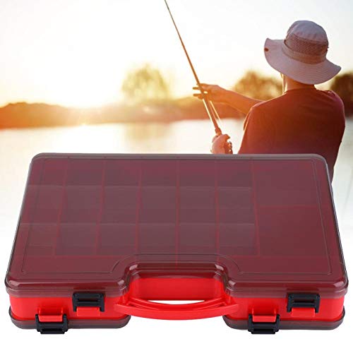 SALUTUYA Lightweight and Portable Non-Toxic Fishing Tackle Storage Box Made of ABS Material Mobile Interlayer,for Outdoor(red)