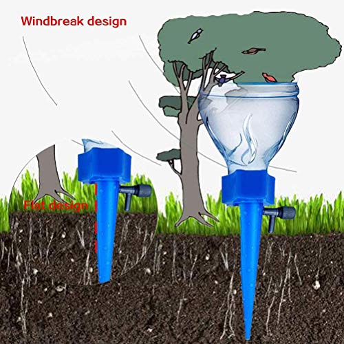 LYF Plant Self Watering Spikes Devices, Automatic Watering Spikes System with Slow Release Control Valve Switch Self Irrigation Watering Drip, Upgrade Design with Anti-Tilt Bracket… (A)