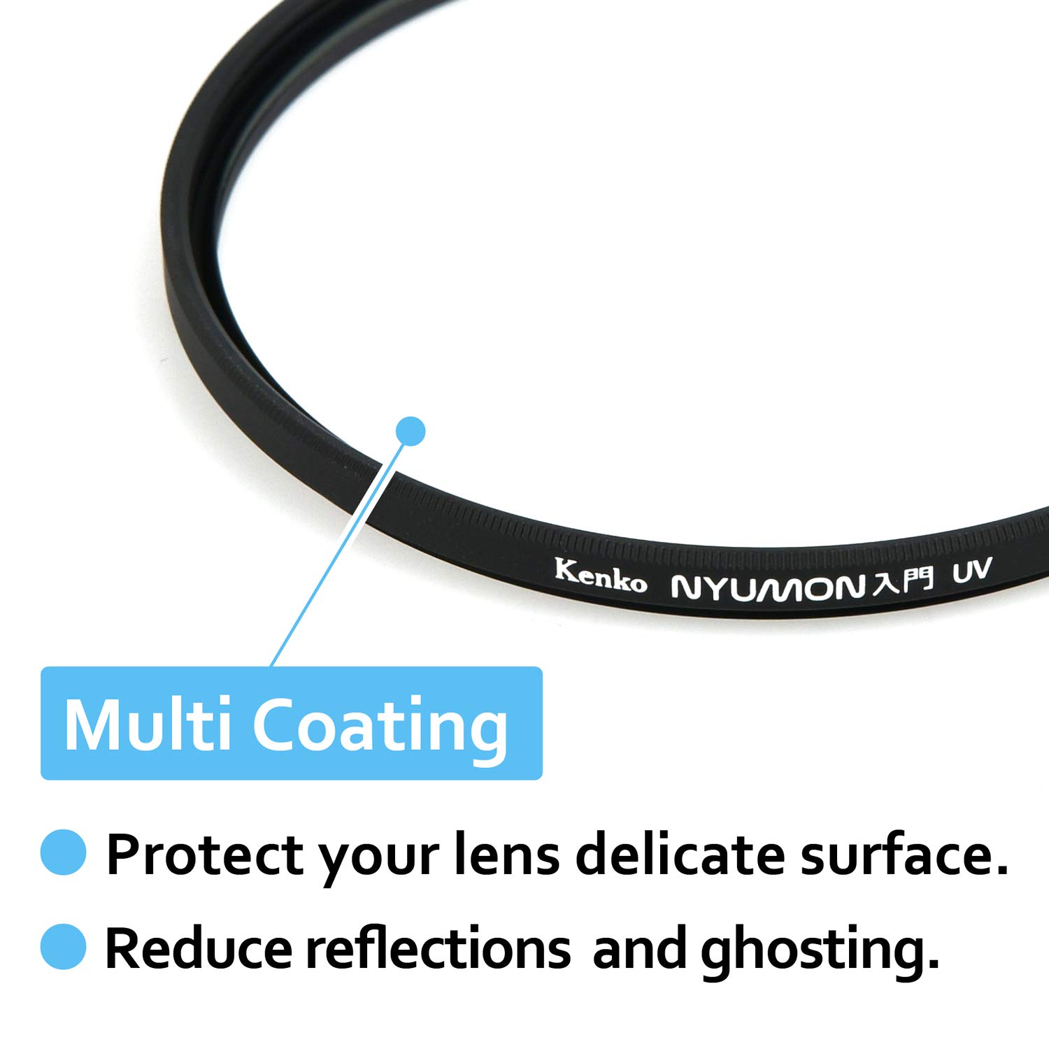 Kenko Nyumon Slim Ring 58mm UV Multi-Coated (MC) Filter, Black, compact (225849)