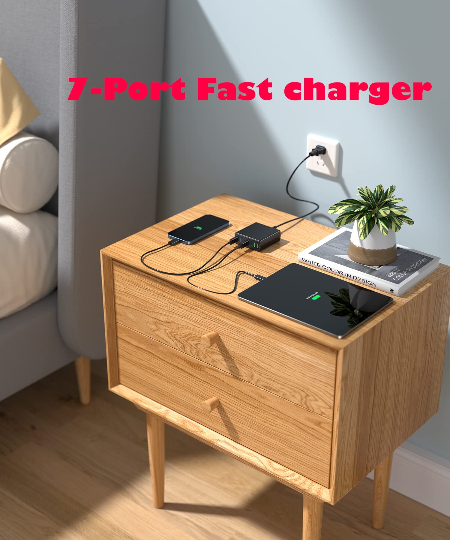 USB C Charger. Sacrack 170W 7 Port Fast Charging Station Laptop Power Adapter Compatible with MacBook Pro/Air, All iPhone 14/13/Mini/Pro/13 Pro Max/12 Galaxy Note20 S22 S21 Pixel 4/3 iPad Pro