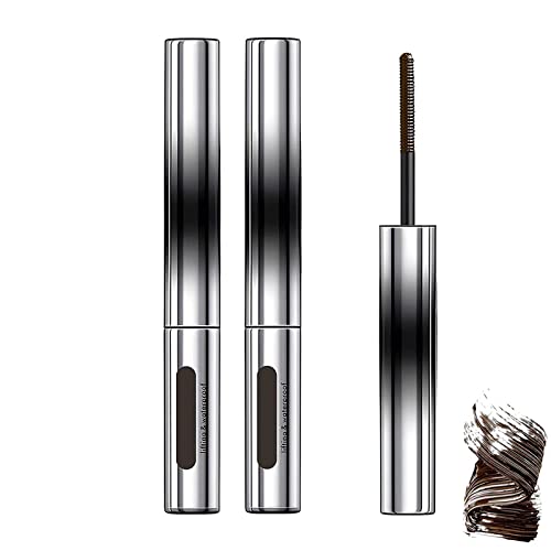 Metal Mascara Wand, Bristle Less Metal Mascara, Waterproof and Non-Smudged, Long-Lasting (Brown)