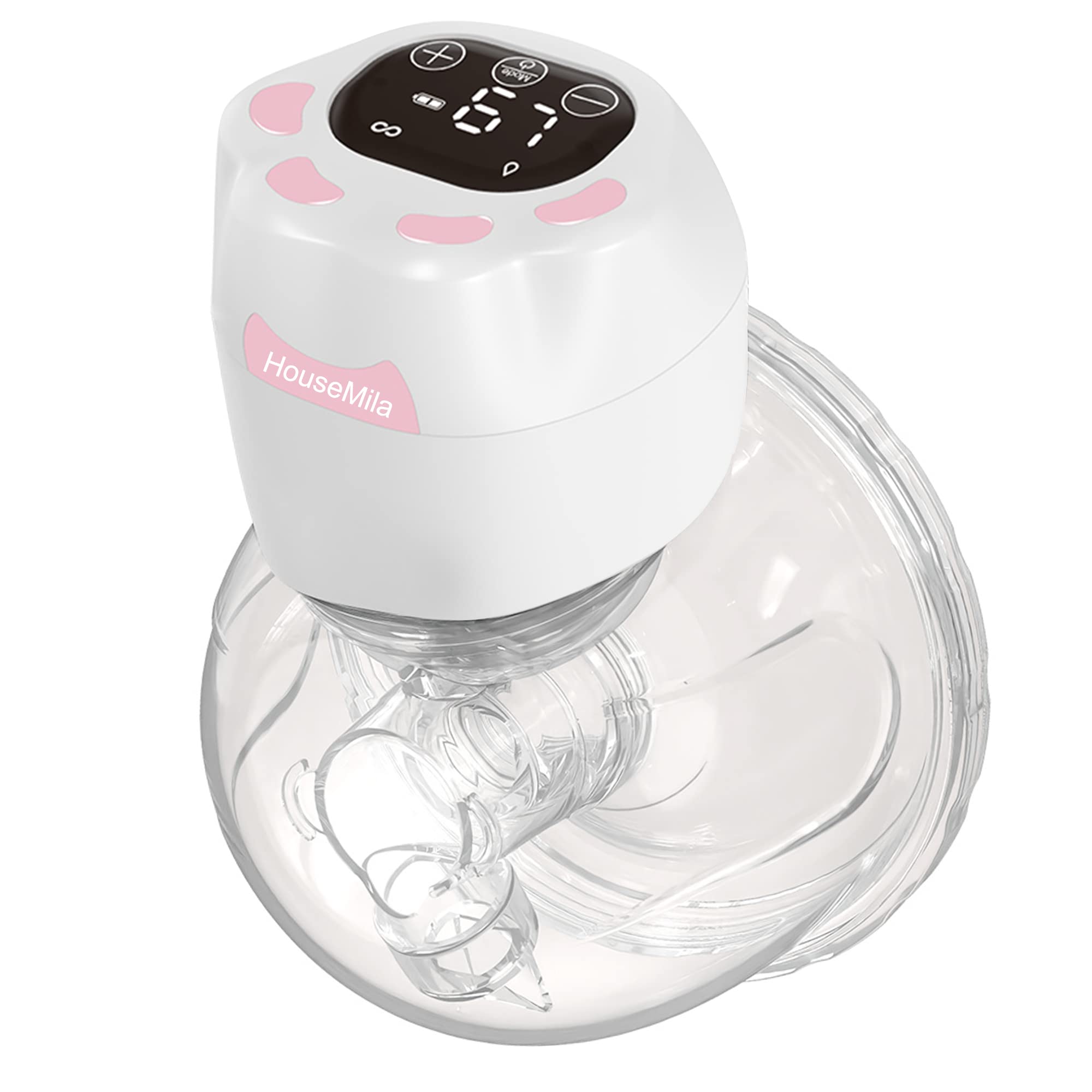 Wearable Breast Pump, Electric Hands Free Breast Pump with 3 Mode & 9 Levels, Low Noise Portable Breast Pump LCD Display, 19mm/21mm/24mm Flanges