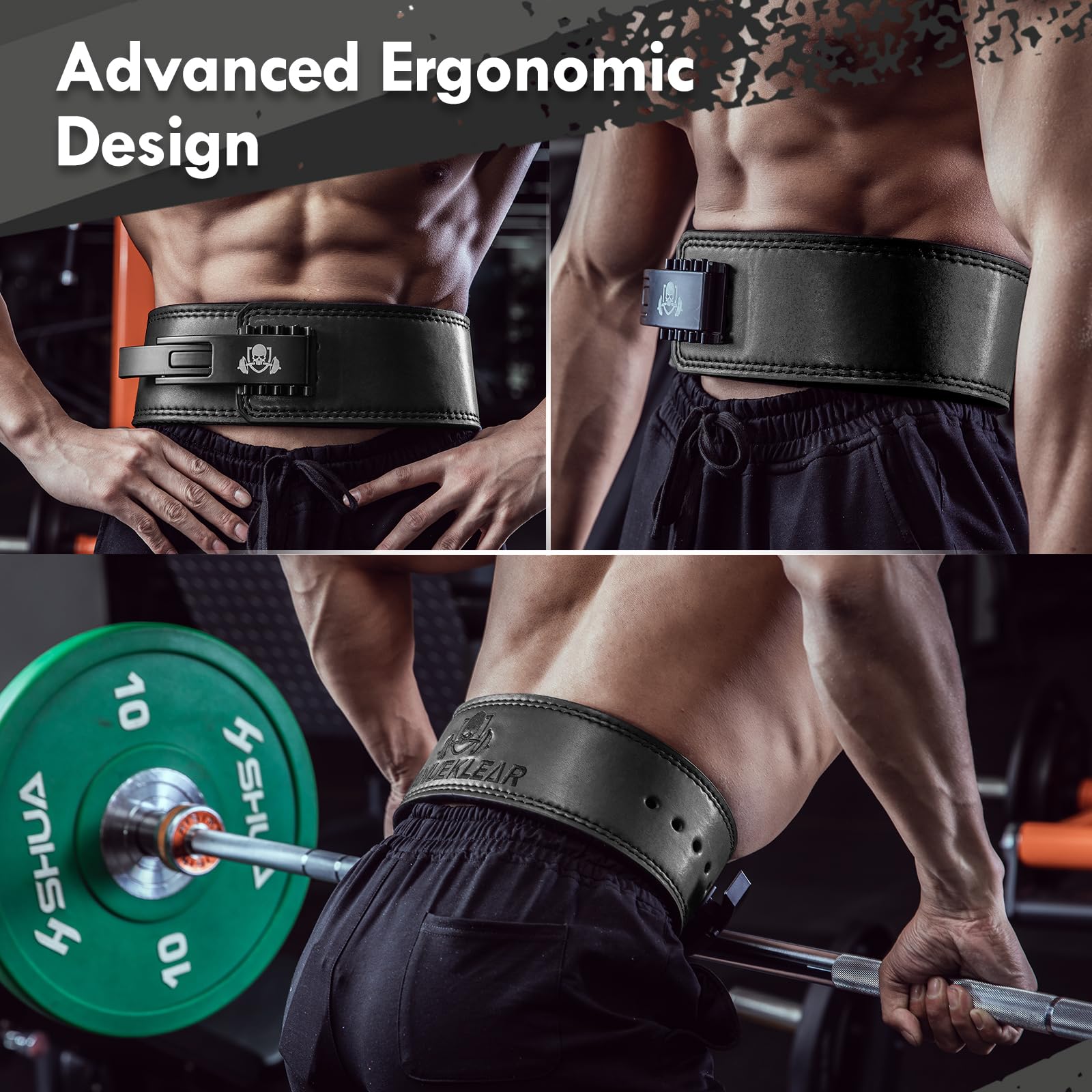 Lever Belt Weightlifting, Leather Lever Belt for Men & Women Powerlifting Lever Belt with 10mm Back Support, Weight Lifting Belt for Weightlifting, Deadlifts, Squat