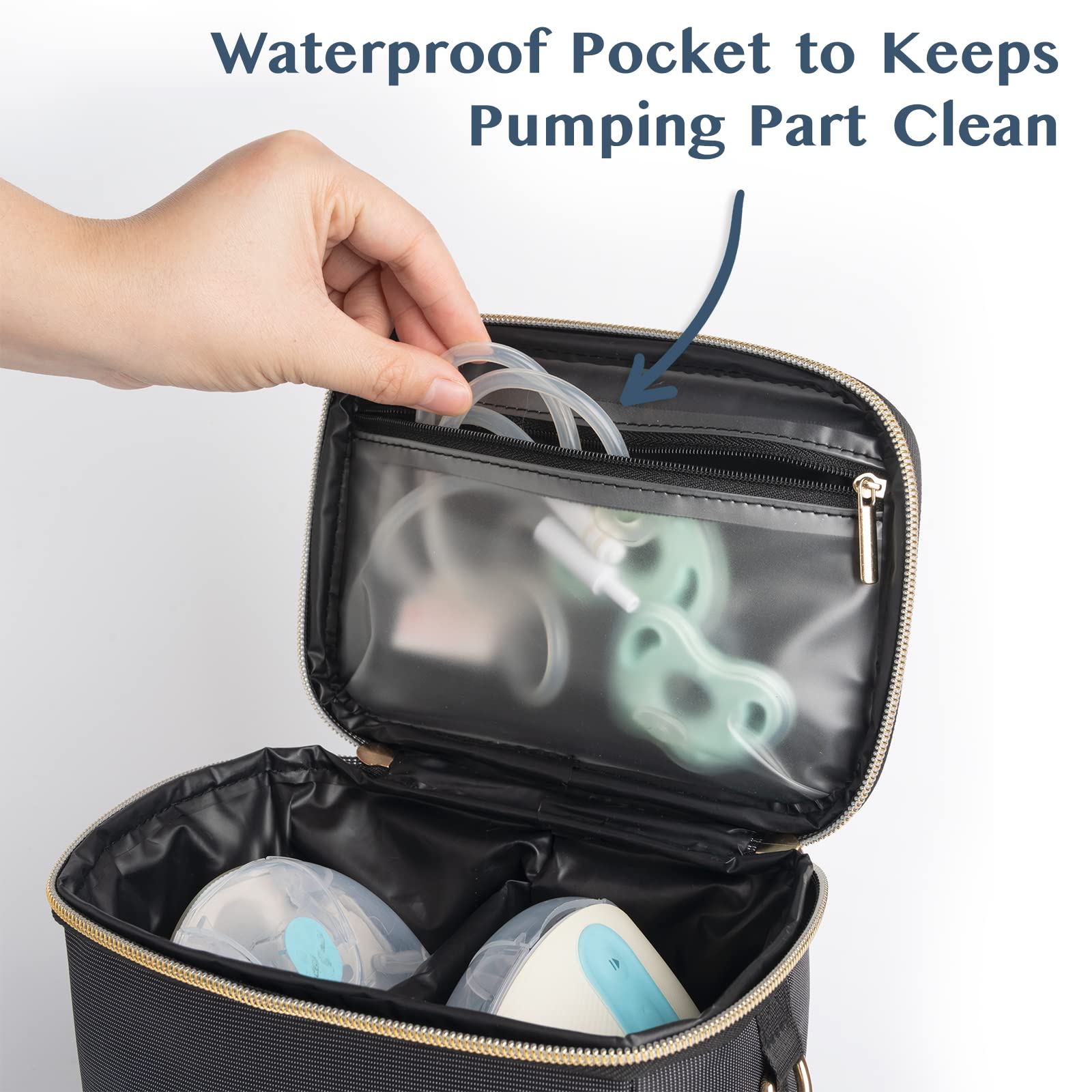 Wearable Breast Pump Bag, Portable Pumping Container Case Bag with Wristlet, Holds Pumping Accessories and Milk Bags